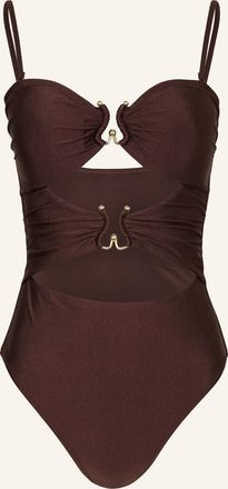 Mrs & Hugs Mrs & Hugs Bandeau-Badeanzug Mit Cut-Outs braun