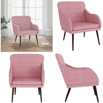 vidaXL Sessel Rosa 63x76x80 cm Samt - Samtstuhl - Bequemlichkeit