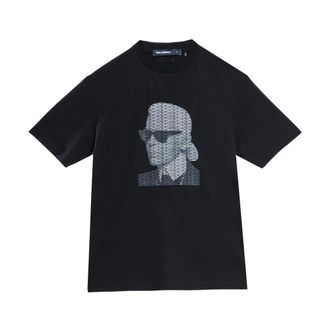 Karl Lagerfeld Logo Face T-shirt - - Tops - Herren - Schwarzk - 2XL