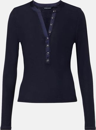 Veronica Beard Henley-Top Drexler aus Rippstrick