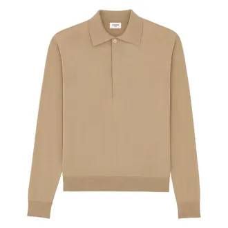 Saint Laurent Seiden-Baumwoll-Polo-Pullover - - Knitwear - Herren - Beige - M