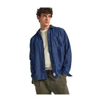 Pepe Jeans London Klassisches Baumwoll-Arbeitshemd - - Shirts - Herren - Blau - M