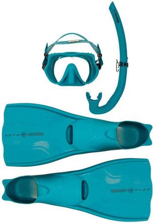 Beuchat Beuchat Unisex-Adult Schnorchel Flossen Kit, Atoll Blau, 36-37