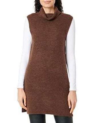 Pieces PCELLEN Rollneck Long Knit Vest Noos BC survêtement, Chicory Coffee, S Femme