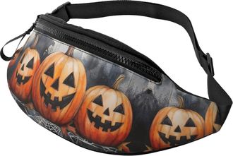 Generic Atmungsaktiv Waist Fanny Pack Halloween-Druck Brustbeutel Waist Fanny Pack Umh&auml;ngetaschen F&uuml;r Herren Fitness Wandern 14X35Cm