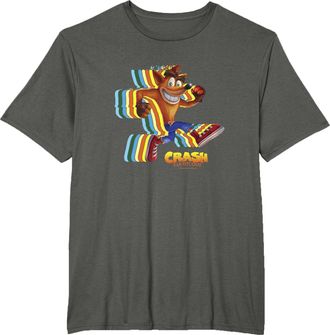 Crash Bandicoot Retro Crash Rainbow Vintage Action Glitch T-Shirt