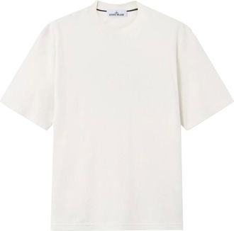 Stone Island Homme, Tops, Blanc, Taille: S T-Chemises