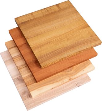 Lamofootwear Manufaktur Holzplatte für Couchtisch Arbeitsplatte Küchenarbeitsplatte Baumkante 80x40 cm, Dunkel, LHB-01-A-004-804