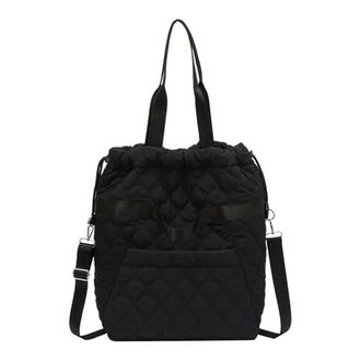 Generic Sac &agrave; bandouli&egrave;re matelass&eacute; en nylon pour femme - Sangle r&eacute;glable pour les excursions, les trajets (noir)