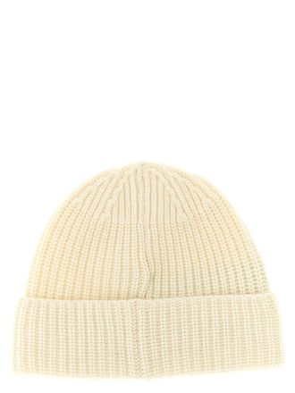 Stone Island Ribbed Wool Beanie - Cream