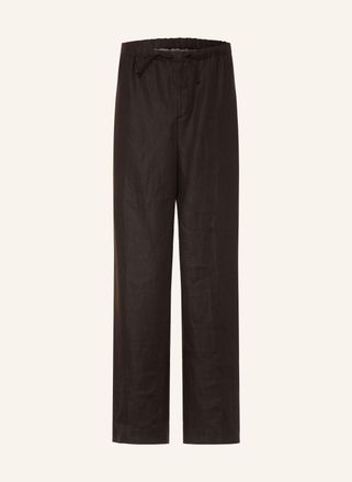 HUGO BOSS Leinenhose Regular Fit Im Jogging-Stil braun