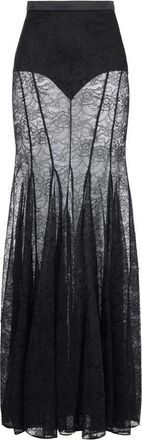 Elisabetta Franchi Femme, Jupes, Noir, Taille: 38 FR Long Lace Skirt