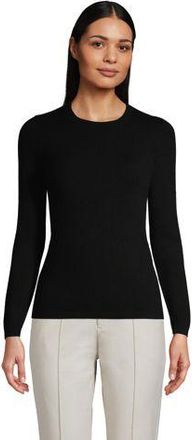Lands End Kaschmir-Pullover mit rundem Ausschnitt, Damen, Größe:48-50 regular, Schwarz, Kaschmir, by Lands End