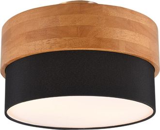Trio Leuchten Plafonnier 2xe14 max 40w tissu noir bois naturel - trio - seasons 60769903 60769903 60769903