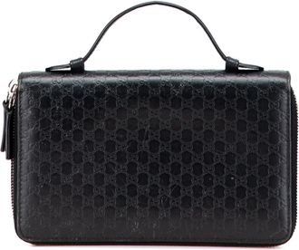 Gucci Portemonnaie - Microguccissima Zip Around Long Wallet - Gr. unisize - in Schwarz - für Damen