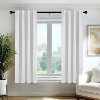 Deconovo Verdunkelungsvorh&auml;nge Blickdichte Gardinen mit Kr&auml;uselband Schlaufen Vorhang 3-in-1 Thermo Vorh&auml;nge gegen Hitze Curtains f&uuml;r Wohnzimmer Schlafzimmer, 