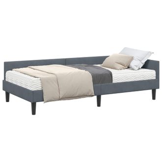 vidaXL Struttura Letto Angolare Con Materasso 2 Pz Grigio Scuro Vidaxl