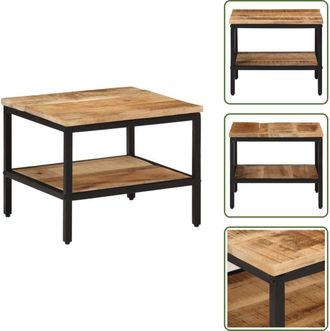 vidaXL The Living Store Couchtisch 45x45x35 cm Raues Massivholz Mango - Esszimmertisch - Couchtisch - Holzm&ouml;bel - Mangoholz - Industriel Style