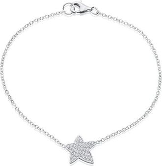 Monteverdi VNAMONJ-BR-0113 Bracelet pour femme 18,5 cm avec fermoir mousqueton et pendentif étoile en argent sterling 925 rhodié, Eine Grösse, Argent sterling, P