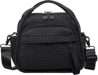 Generic Grand sac &agrave; bandouli&egrave;re en toile pour femme avec poche avant l&eacute;g&egrave;re pour le travail, le shopping, les voyages au quotidien, Noir, 9.84x8.27x4.72inch