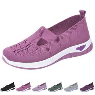 Generic Chaussures de marche confortables pour femme, baskets orthop&eacute;diques tiss&eacute;es, l&eacute;g&egrave;res et respirantes avec semelle souple, soutien de la vo&ucirc;te plantaire