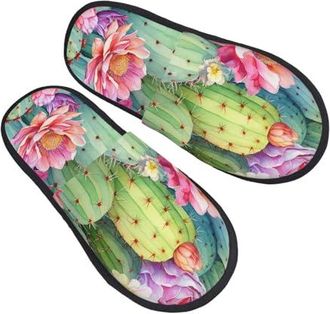 Generic Cactus &Agrave; Fleurs Femme Homme Slippers Confortable Chaussons Antid&eacute;rapantes Chaussures De Maison Pour Hiver Ext&eacute;rieur Automne L
