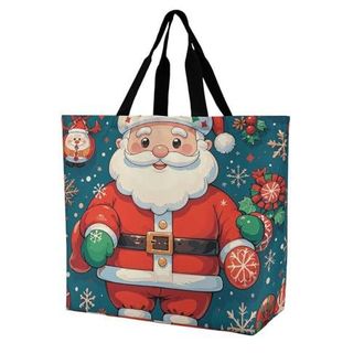 Generic Joyeux No&euml;l, P&egrave;re No&euml;l Sac Fourre-Tout L&eacute;ger Sacs Grand Sac A Main Femmes Pour Gym Shopping Voyage