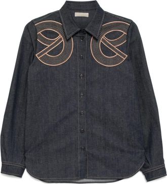 Elie Saab Klassisches Jeanshemd - Blau