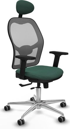 Piqueras y Crespo Jorquera Lendenwirbelsessel mit 2D-Armlehnen und festem Kopfteil, ausgestattet mit Syncro/Traslack und injiziertem Schaumstoff, mit Rollen von 65 mm, 