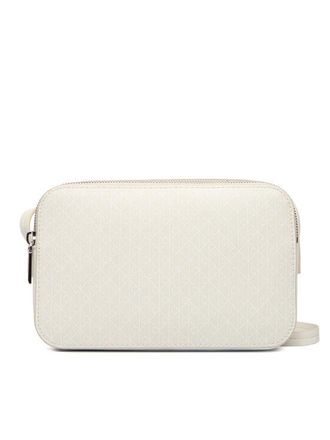 Calvin Klein Handtasche Emblem Aop Elongated Camera Bag LV04F3268G Écru