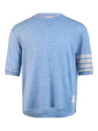 Thom Browne t-shirt à détail 4 bandes signature - Bleu