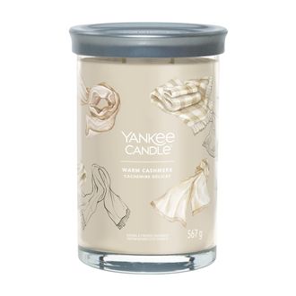 Yankee Candle Company Signature Duftkerze ; große Tumbler-Kerze mit langer Brenndauer Warm Cashmere ; Soja-Wachs-Mix