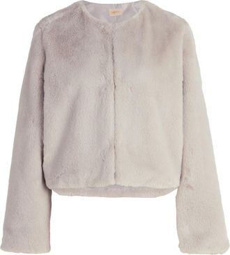 Cartoon Kunstfelljacke mit Taschen - - Jackets - Damen - Grau - M
