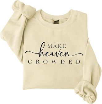 Generic Make Heaven Sweat-shirt chrétien bondé pour femme avec verset de la Bible Jésus, Jaune crémeux., XXL
