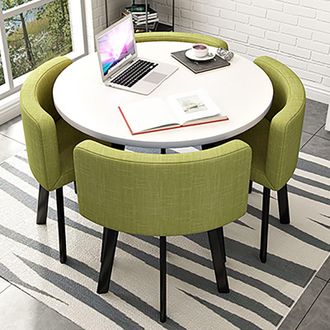 Generic 5-teiliges K&uuml;chen-Esszimmer-Set, runder Fr&uuml;hst&uuml;ckstisch mit 4 St&uuml;hlen, runder Konferenztisch f&uuml;r K&uuml;che/Esszimmer