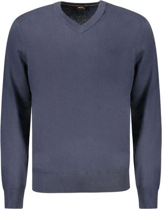 HUGO BOSS Homme, Pulls, Bleu, Taille: S Pull Col V Coton Casual