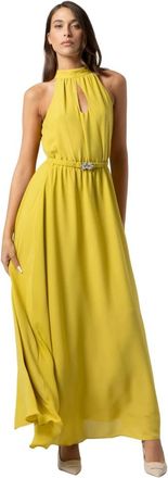 Kocca Femme, Robes, Jaune, Taille: 40 FR Robe Longue Semi-Transparente Sans Manches