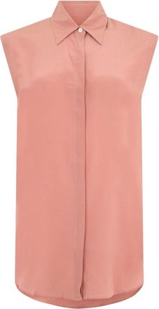 Moorer Femme, Blouses et Chemises, Rose, Taille: 36 FR Chemise &eacute;l&eacute;gante et polyvalente sans manches rose