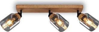 Briloner Deckenlampe, Deckenleuchte, Lampe, Rauchglas, Schwenkbar, Wohnzimmerlampe, Schlafzimmerlampe, K&uuml;chenlampe, Schwarz-Holz