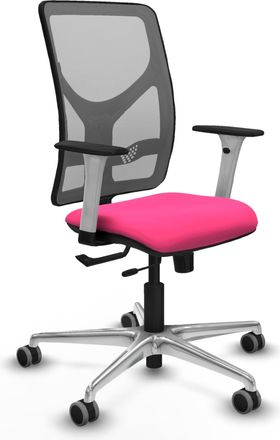 Piqueras y Crespo Schreibtischstuhl Rosa mit wei&szlig;en und schwarzen Armlehnen, h&ouml;henverstellbare Lendenwirbelst&uuml;tze, ausgestattet mit Syncro/Traslack und Schneideschaum, 