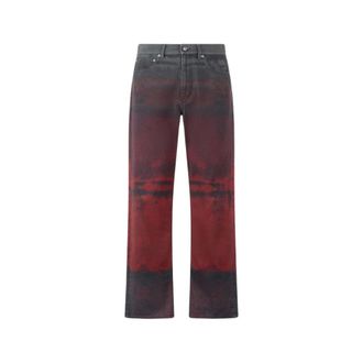 Roberto Cavalli Homme, Jeans, Multicolore, Taille: W30 Jean en Denim à Imprimé Moucheté