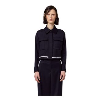 Alpha Studio Cropped Jacket M/L Tailoring - - Jackets - Damen - Blau - M