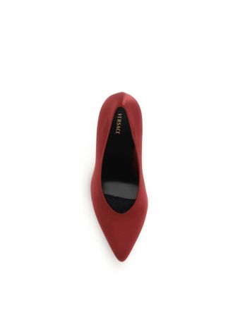 Versace Womens Pumps Gianni Satin Red Viscose High Heel Shoes