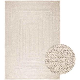 vidaXL Tapis zizur crème 200x290 cm aspect de jute intérieur extérieur - Vidaxl