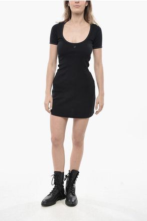 Courr&egrave;ges Cotton Tee Dress With Contrast Hems size L