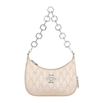 Philipp Plein Satin Shoulder Bag Monogram Strass - - Bags - Damen - Beige - ONE SIZE