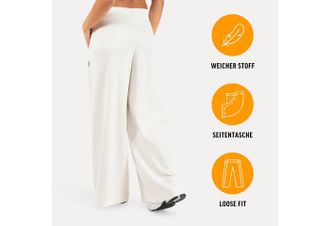 Smilodox Jogginghose Vanea Sweatpants Damen, Loose Fit, Wide Leg, Gym & Freizeit Slip-On, elastisch, weiches Strickmaterial, Bewegungsfreiheit