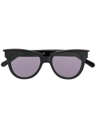 Philipp Plein Eyewear lunettes de soleil &agrave; monture papillon - Noir