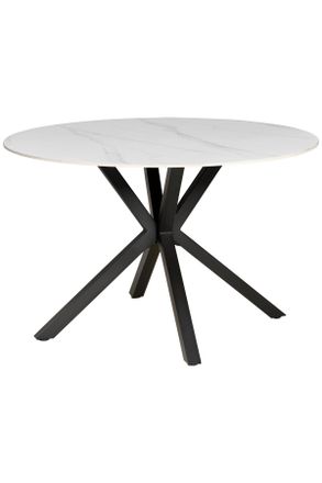 MID.YOU Mid.you Esstisch, Weiß, Metall, Keramik, rund, Rundrohr, 118x76x118 cm, Esszimmer, Tische, Esstische