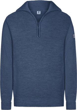 Hanseheld Troyer Merino Jeans Blau GOTS 52 | GOTS Zertifiziert | Bio | Pullover | Troyer-Kragen mit Rei&szlig;verschluss | 100% Schurwolle | Made in Germany | Strickp